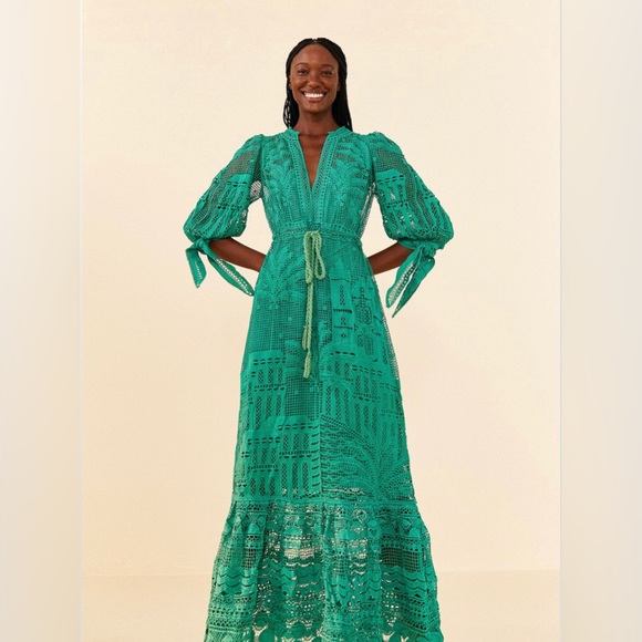 FARM Rio | Dresses | Nwt Green Morada Boa Guipure Dress | Poshmark